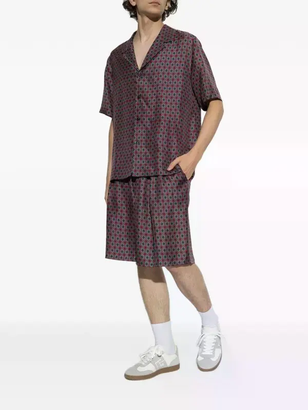 Balmain Geometric Pattern Silk Shorts