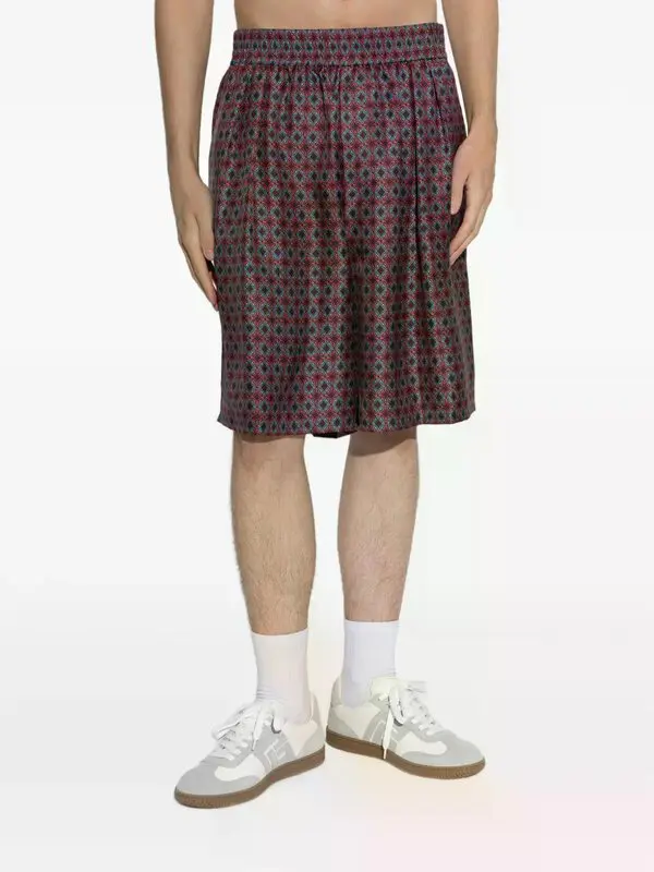 Balmain Geometric Pattern Silk Shorts
