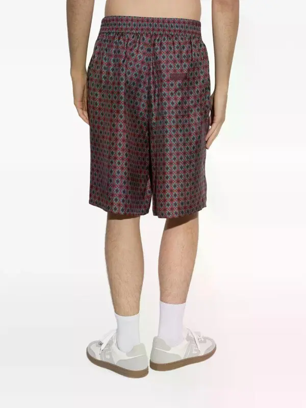 Balmain Geometric Pattern Silk Shorts