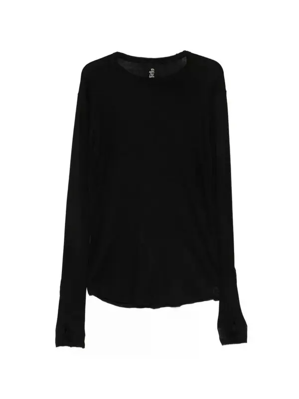 THOM KROM Thumb-slot Raw-edge Long-sleeve T-shirt - Black