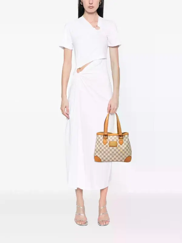 LOUIS VUITTON Damier Azur Hampstead Pm Tote Bag - White