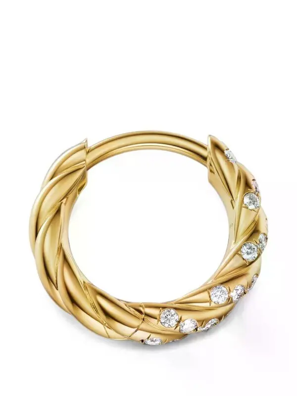 David Yurman Diamond Pavé Hoop Earrings In 18k Yellow