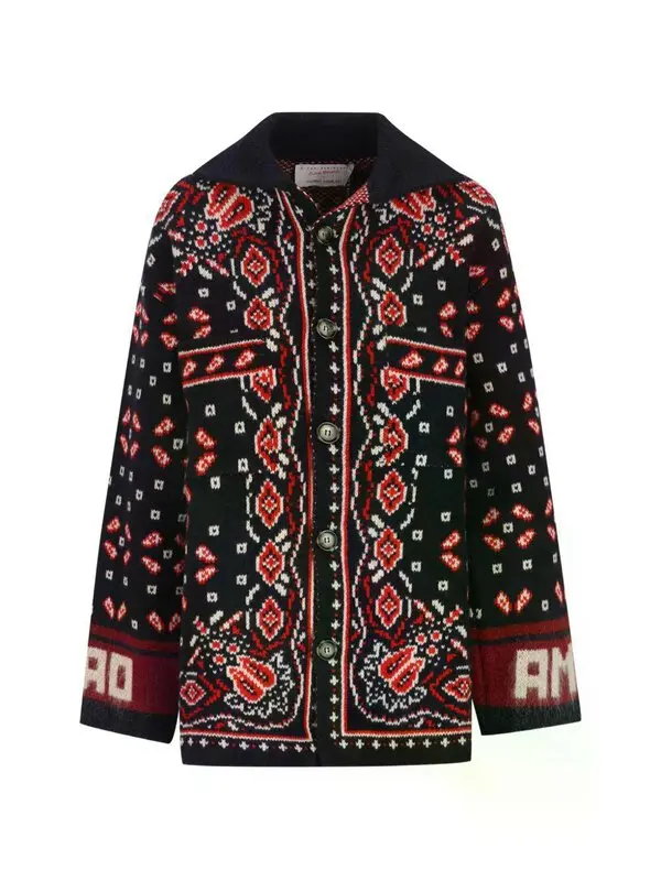 Giada Benincasa Soho Intarsia-knit Button-up Cardigan - Blue