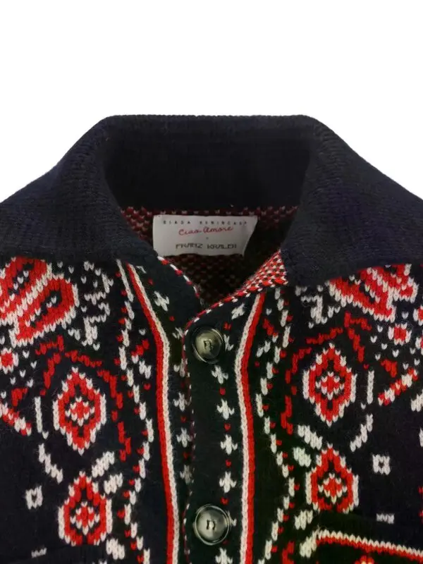 Giada Benincasa Soho Intarsia-knit Button-up Cardigan