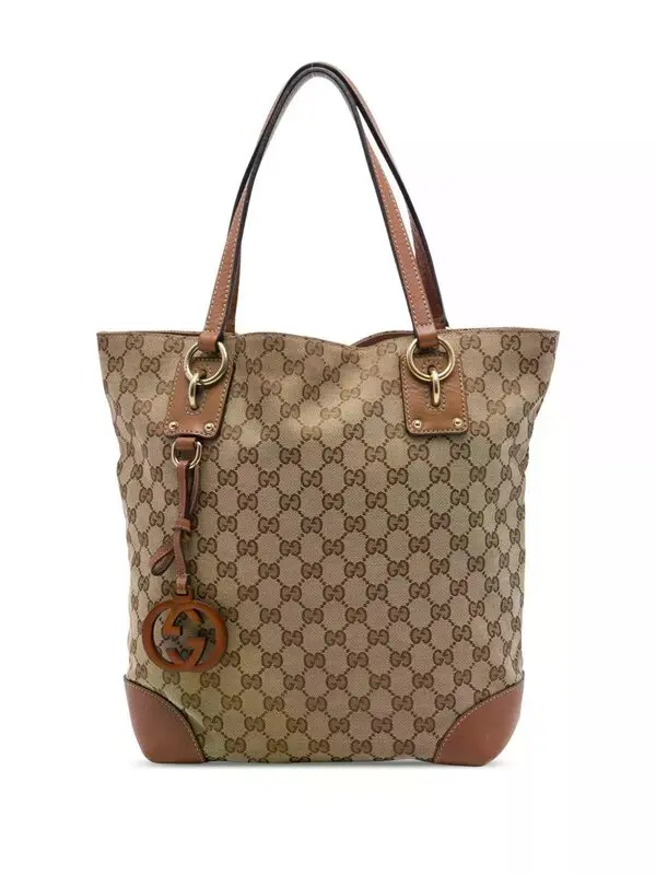 Gucci 2016-2026 Gg Canvas Gg Charm Tote Bag - Neutrals