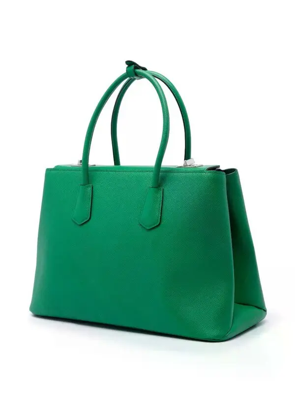 Prada Saffiano Leather Turnlock Twin Satchel