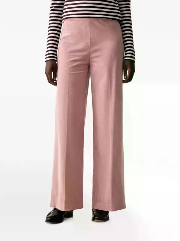 Marc O'polo Corduroy-texture Belt-loop Trousers - Pink