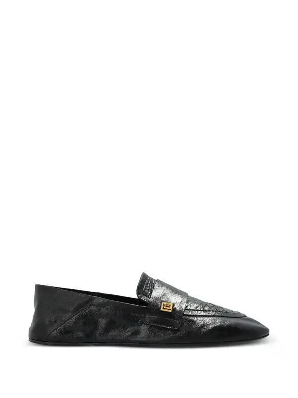 Balmain Logo-plaque Leather Loafers