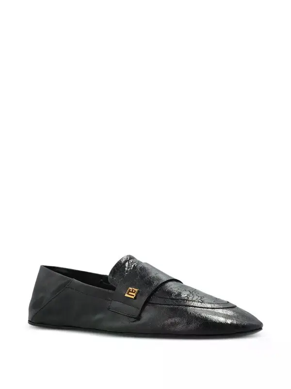 Balmain Logo-plaque Leather Loafers