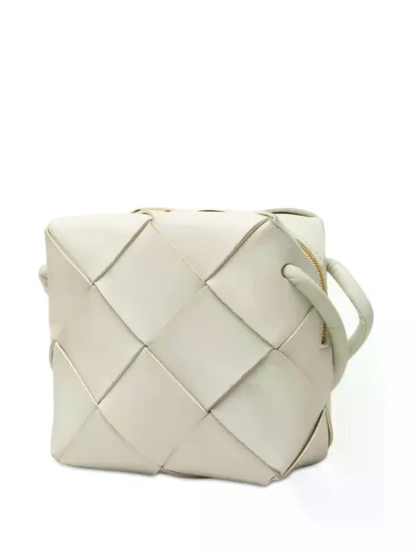 Bottega Veneta Mini Lambskin Intrecciato Camera Bag - White