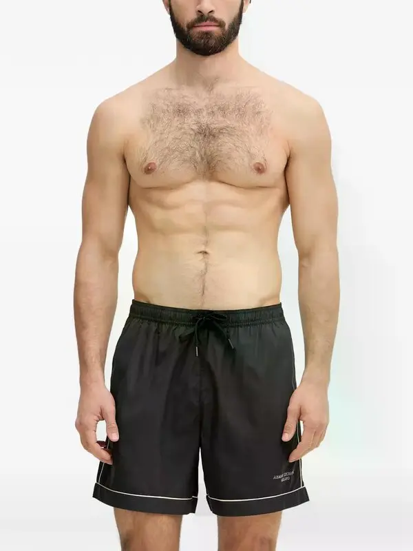 Armani Exchange Logo-print Piped Swim Shorts