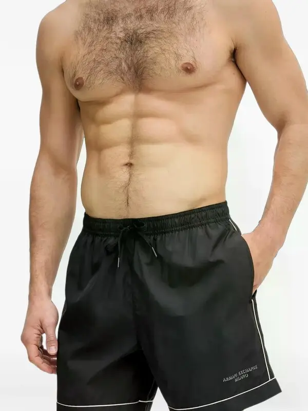 Armani Exchange Logo-print Piped Swim Shorts