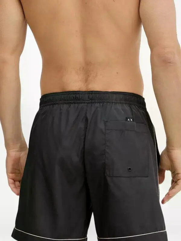 Armani Exchange Logo-print Piped Swim Shorts