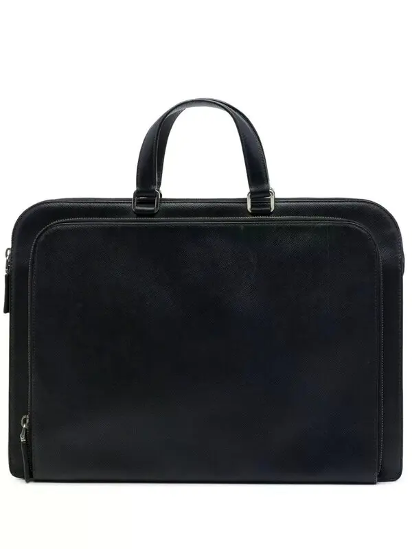 Prada Saffiano Cuir Briefcase - Black