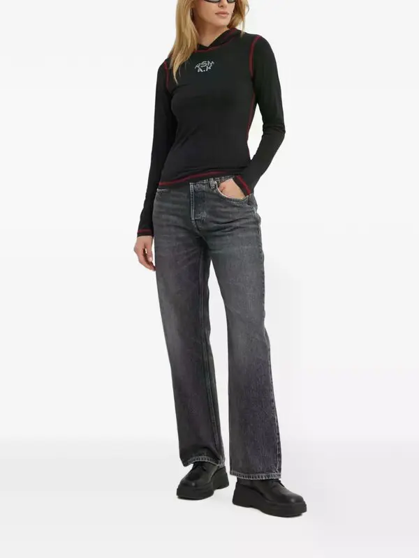 RÉSUMÉ Contrast-stitch Rhinestone Hoodie