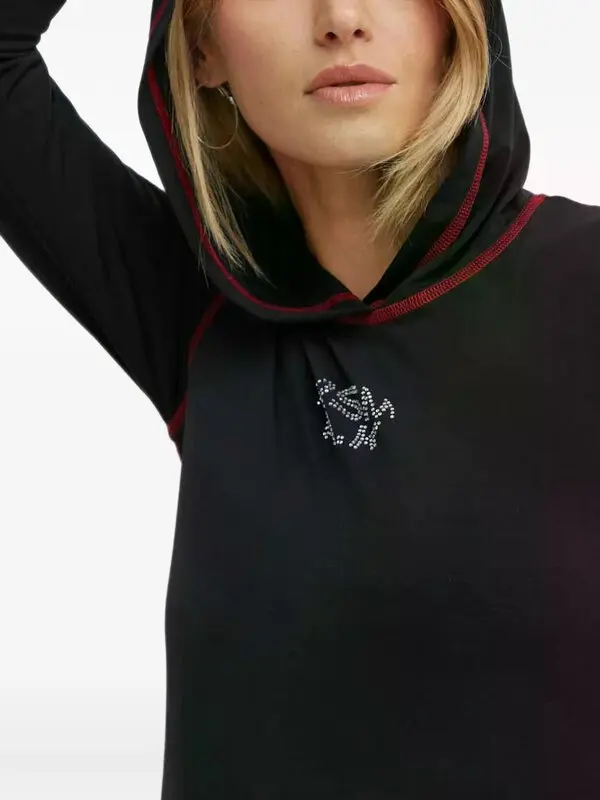 RÉSUMÉ Contrast-stitch Rhinestone Hoodie