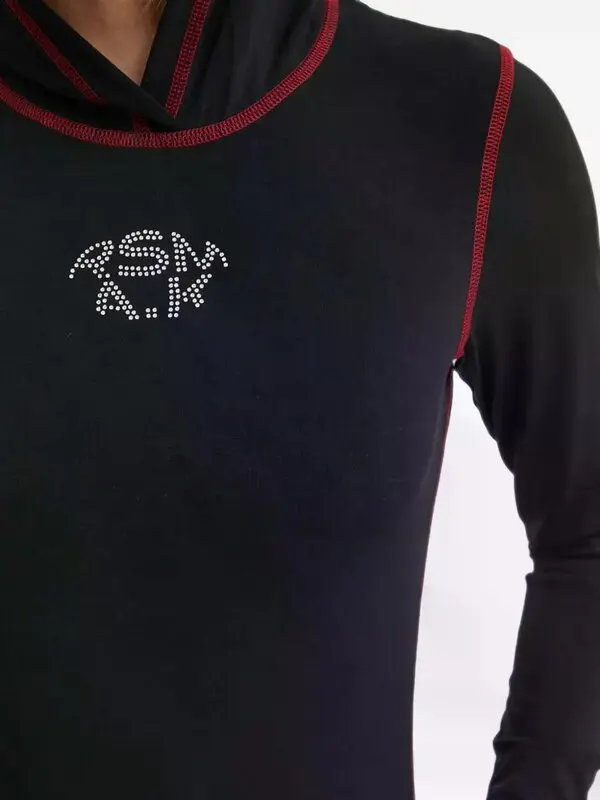 RÉSUMÉ Contrast-stitch Rhinestone Hoodie