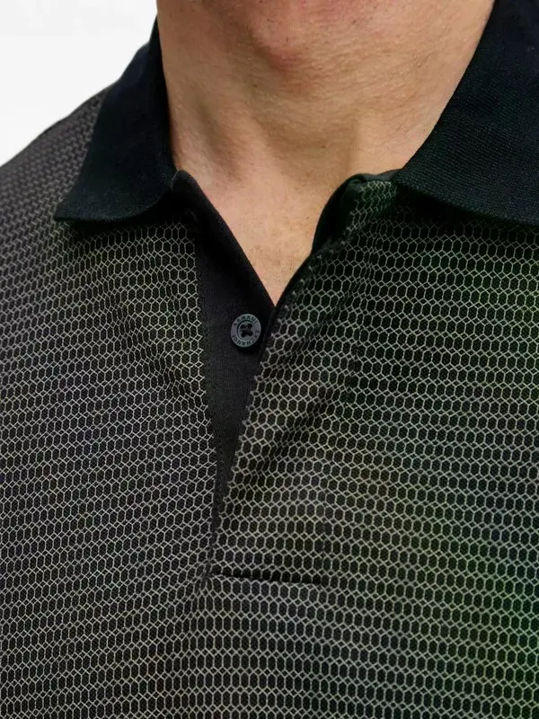 Armani Exchange Geometric-print Polo Shirt