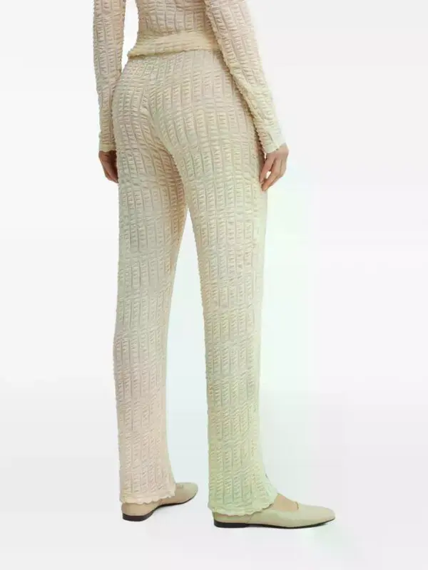 RÉSUMÉ Seersucker-effect Straight-leg Trousers