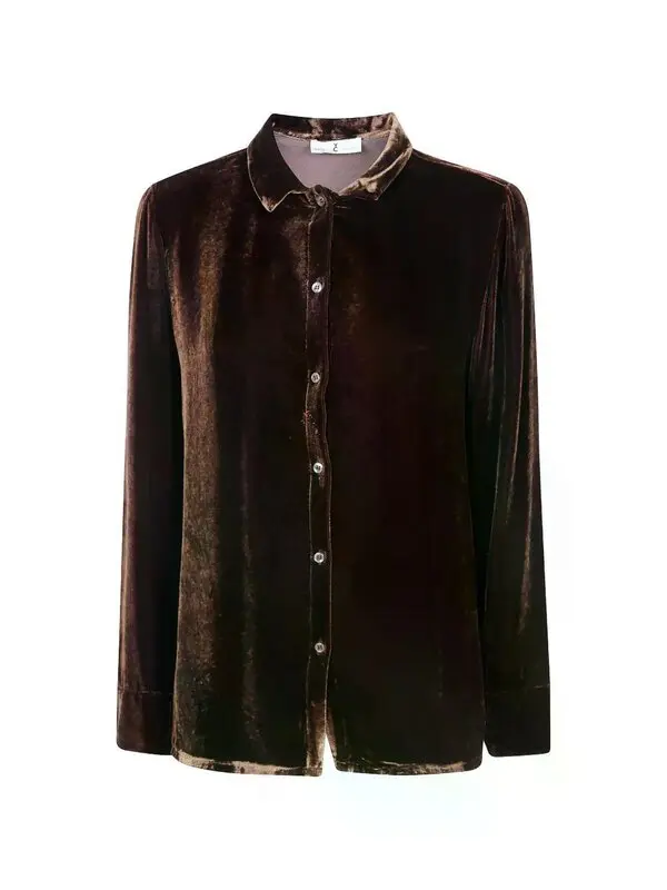 WHYCI Long-sleeved Velvet Shirt