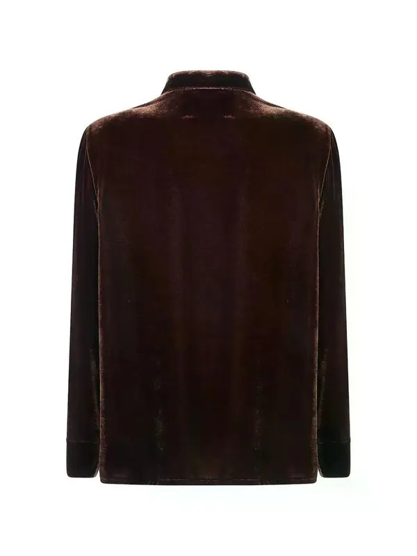WHYCI Long-sleeved Velvet Shirt