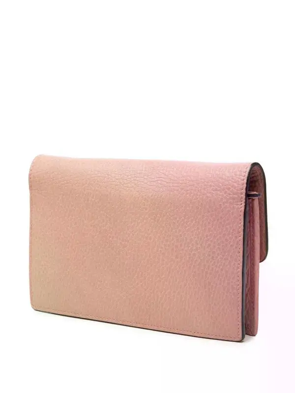 Gucci Calfskin Interlocking G Wallet On Chain Crossbody Bag - Brown