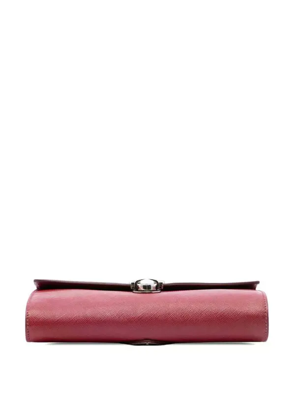 Prada 2013-2026 Saffiano Envelope Pushlock Clutch Bag