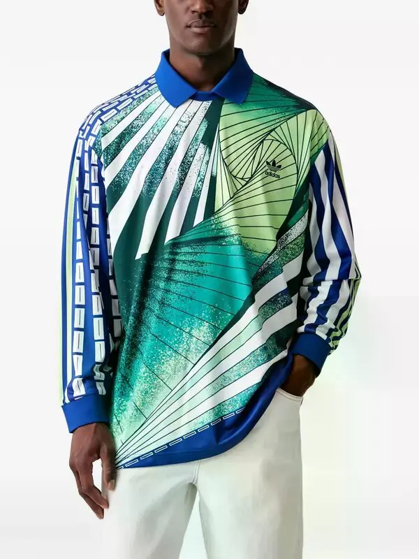 Adidas Graphic-print Long-sleeve T-shirt - Blue