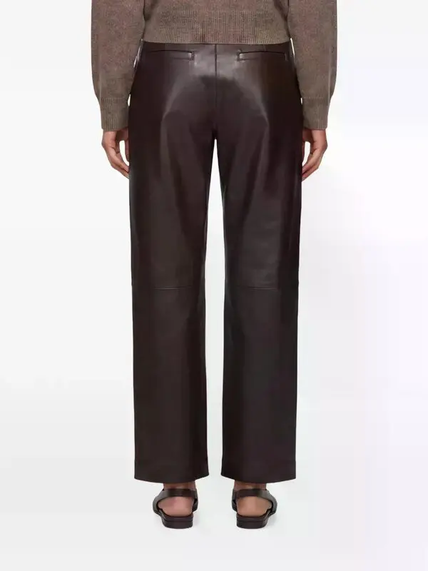 Loulou De Saison Dark Leather Straight Leg Trousers