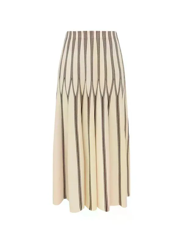Zimmermann Valiant Striped Midi Skirt - Neutrals
