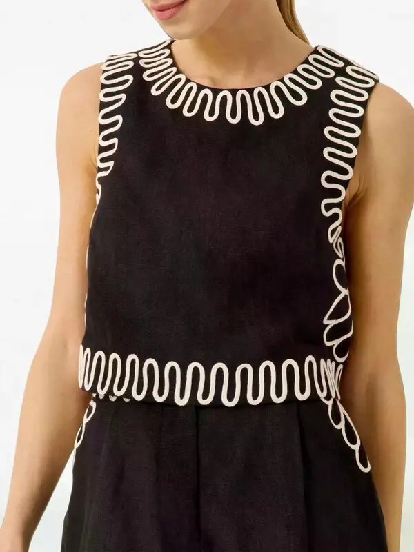 MARIE OLIVER Davis Embroidered Sleeveless Top