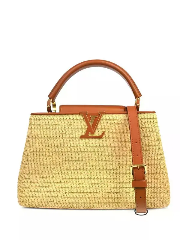 LOUIS VUITTON Capucines Raffia Tote Bag - Neutrals