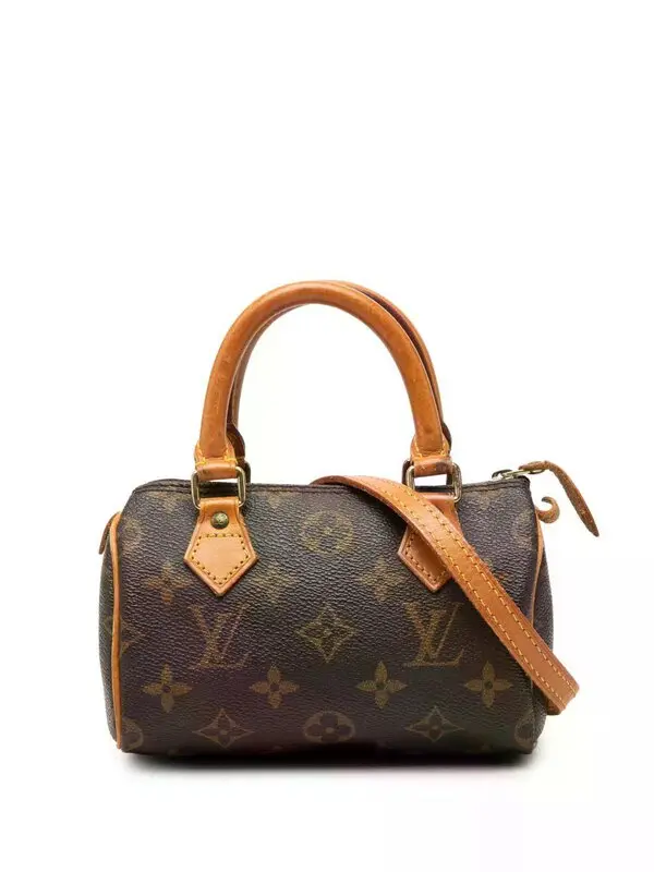 LOUIS VUITTON Monogram Nano Speedy Bandouliere Satchel - Brown