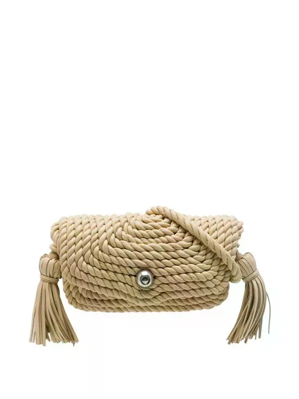 Bottega Veneta 2012-2026 Twisted Lambskin Torchon Tasseled Crossbody Bag - Neutrals