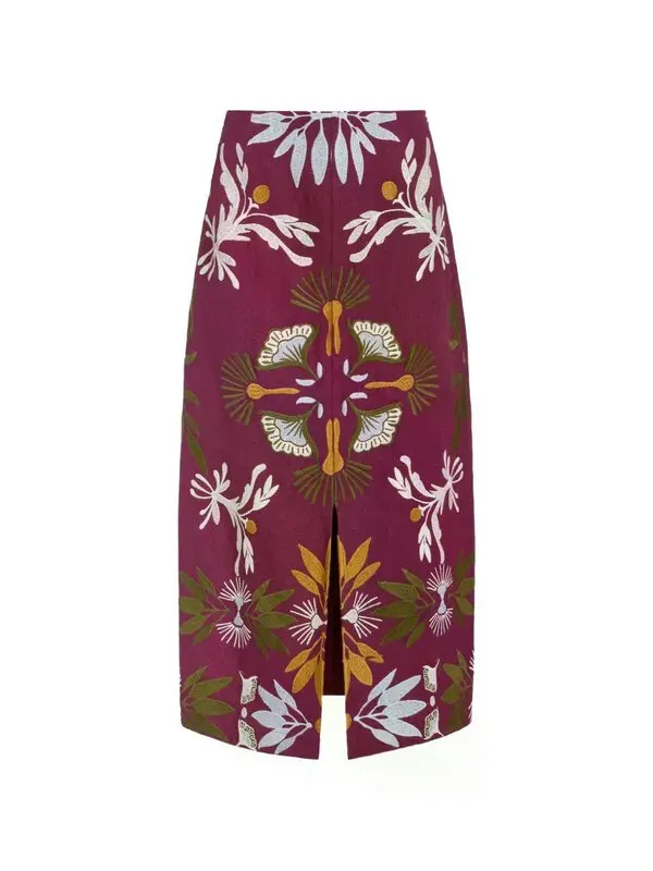 MARIE OLIVER Meara Embroidered Midi Skirt