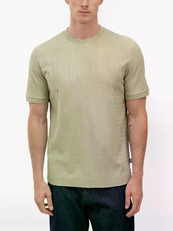 BOSS Geometric-jacquard T-shirt In Cotton