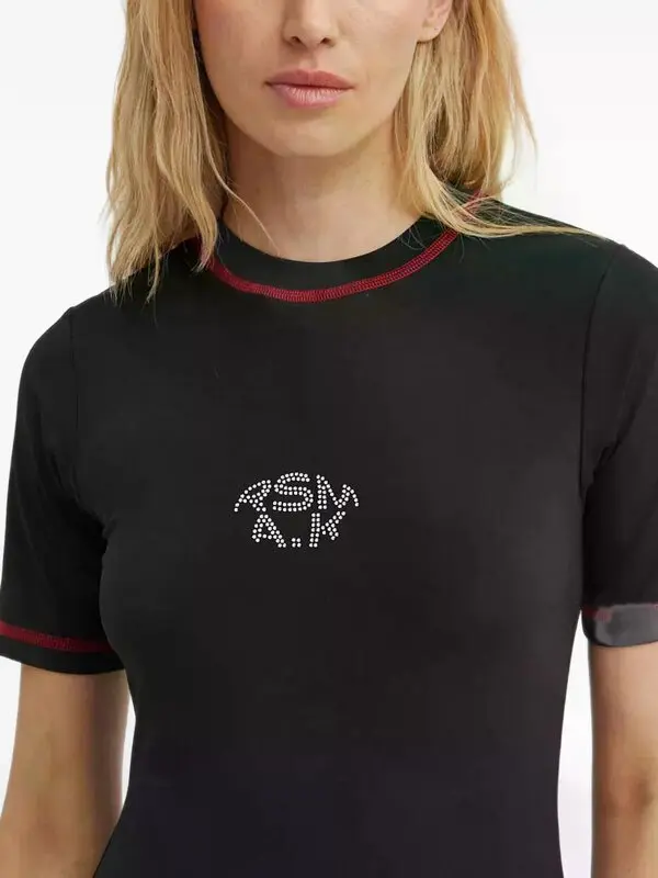 RÉSUMÉ Rhinestone Logo Contrast Stitch T-shirt