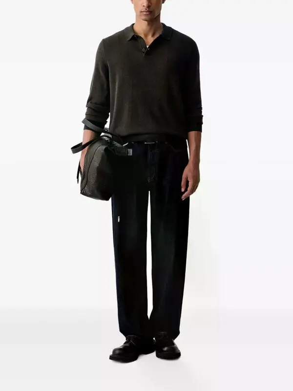 Marc O'polo Long-sleeve Embroidered-logo Polo Sweater