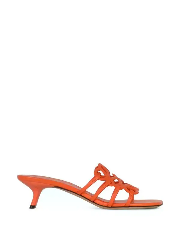 Loewe Petal Anagram Slide In Soft Calfskin - Orange