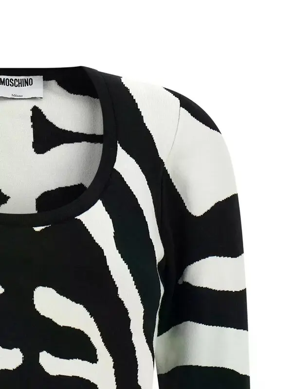Moschino All-over Zebra Print Inlaid Sweater
