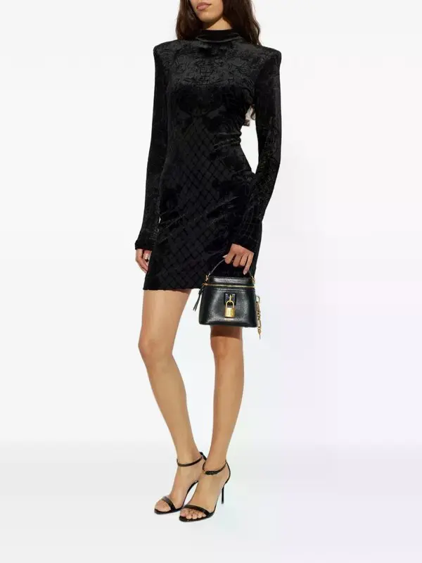 Balmain Velvet Turtleneck Mini Dress