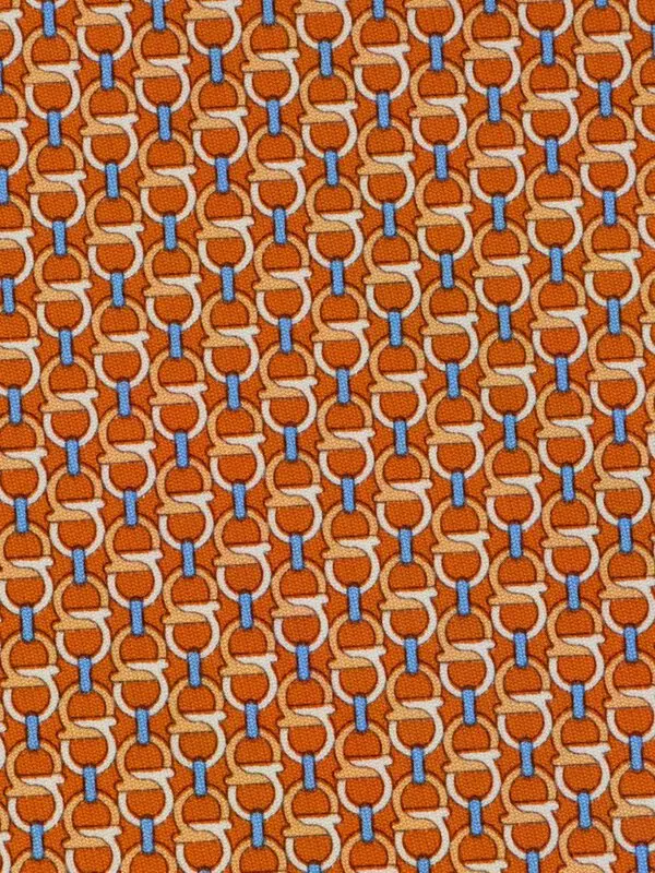 FERRAGAMO Gancini Links Print Silk Neck Tie