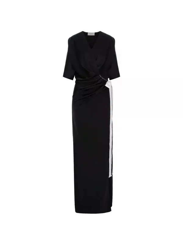 V:PM ATELIER Samantha Draped Maxi Dress - Black