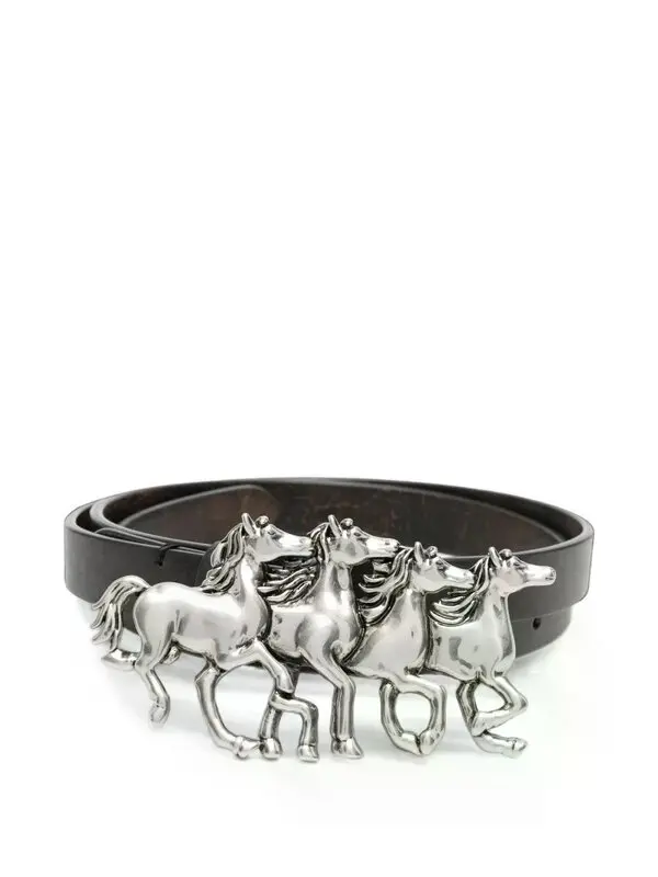 Chloé Horse-buckle Leather Belt - Brown
