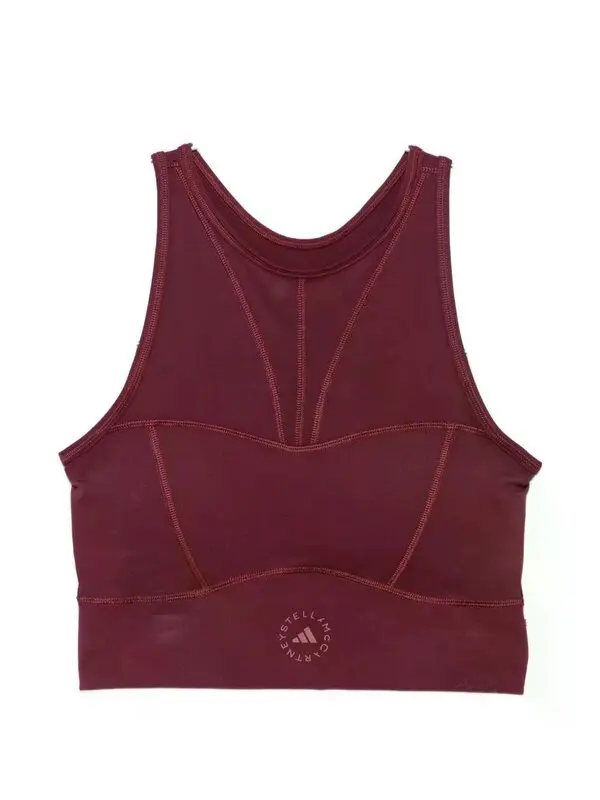 Adidas By Stella McCartney Logo-print Cut-out Crop Top