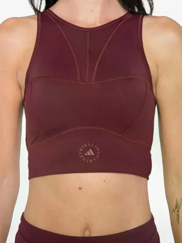 Adidas By Stella McCartney Logo-print Cut-out Crop Top