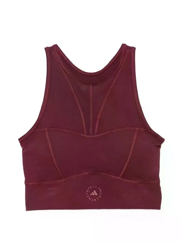Adidas By Stella McCartney Logo-print Cut-out Crop Top - Red