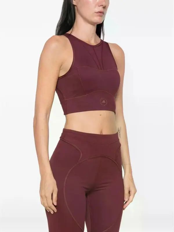 Adidas By Stella McCartney Logo-print Cut-out Crop Top