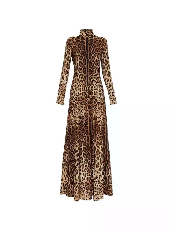 Dolce & Gabbana Leopard-print Maxi Wrap Dress - Neutrals