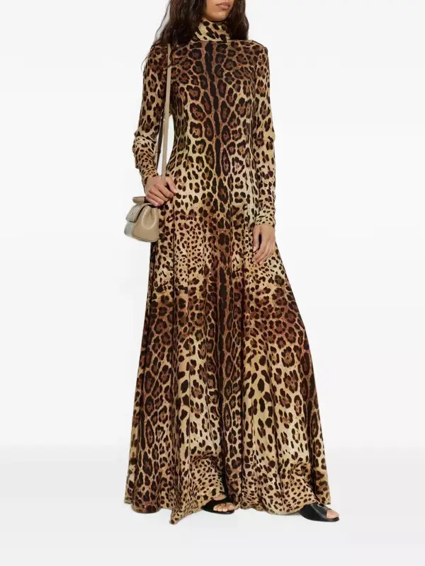 Dolce & Gabbana Leopard-print Maxi Wrap Dress